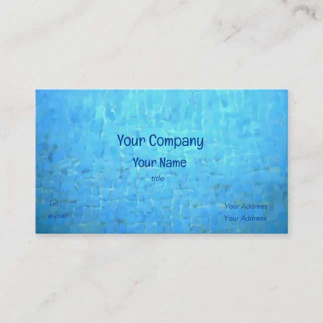 Pool Water add QR Business Card | Zazzle