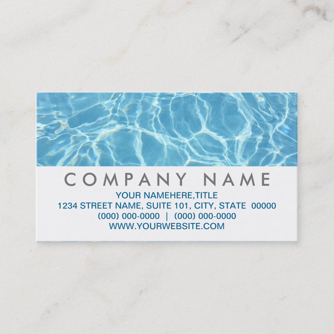 Pool Water Business Cards | Zazzle