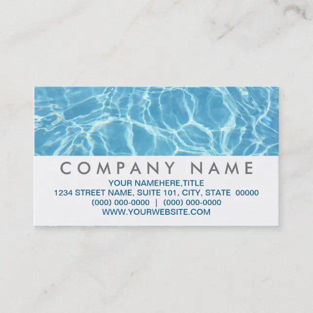 Pool Water Business Cards | Zazzle