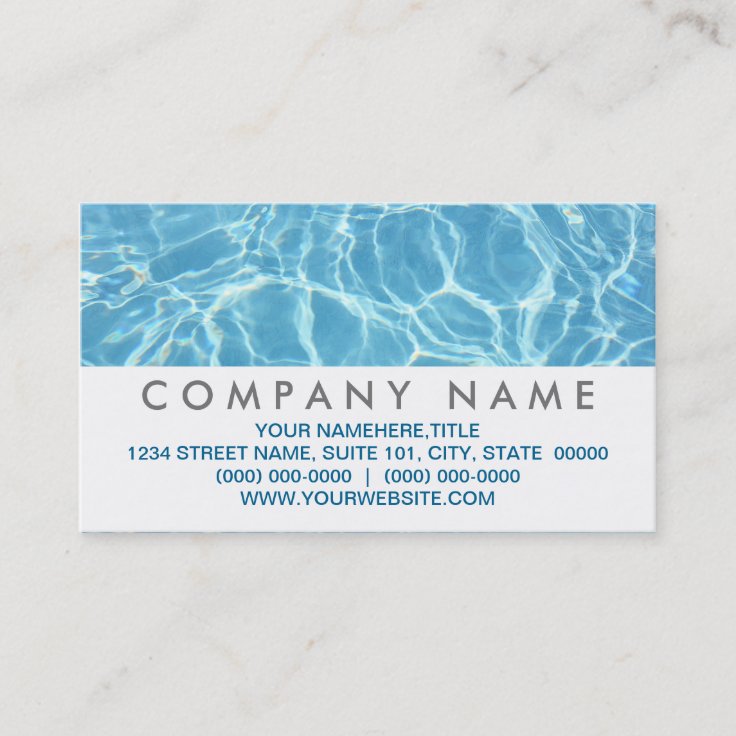 Pool Water Business Cards | Zazzle