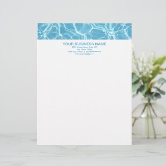 Pool Water Letterhead | Zazzle