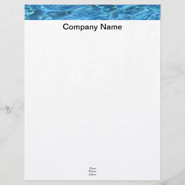 Pool Water Letterhead | Zazzle