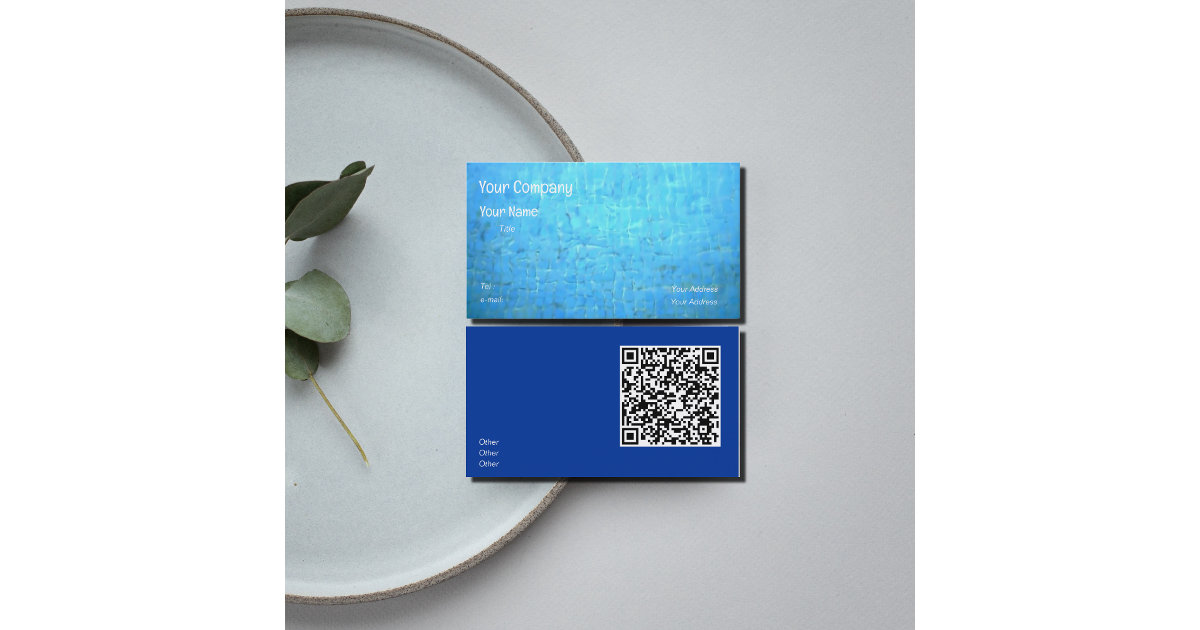 Pool Water -QR code Business Card | Zazzle