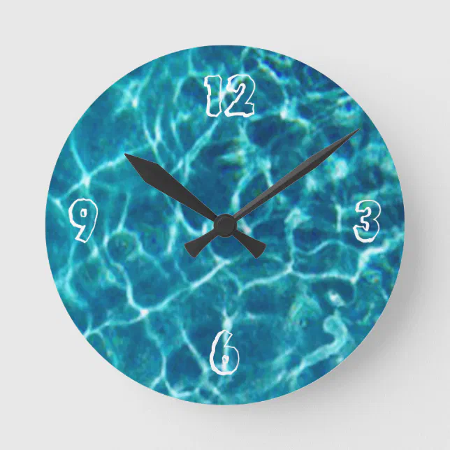 Pool Water Wall Clock | Zazzle