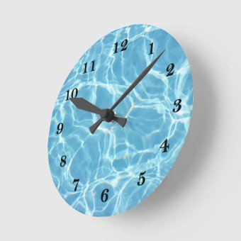 Pool Water Wall Clock | Zazzle