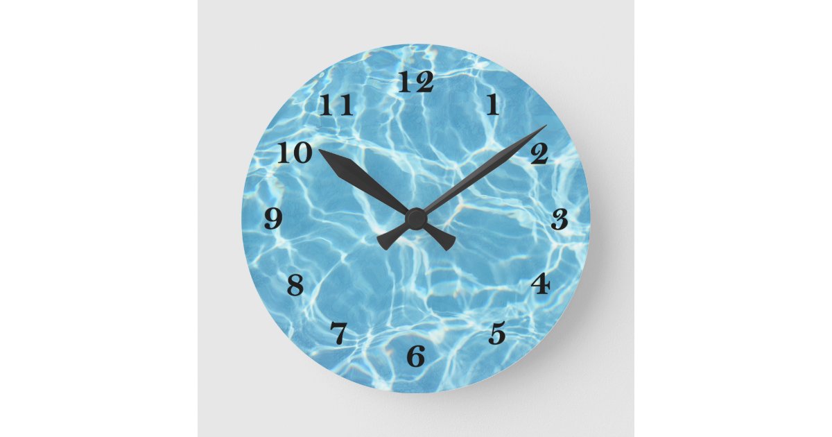Pool Water Wall Clock | Zazzle