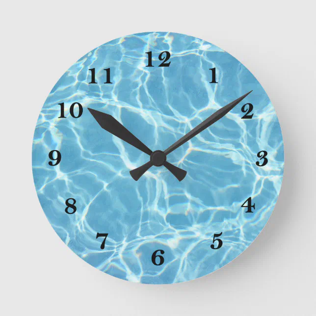 Pool Water Wall Clock | Zazzle