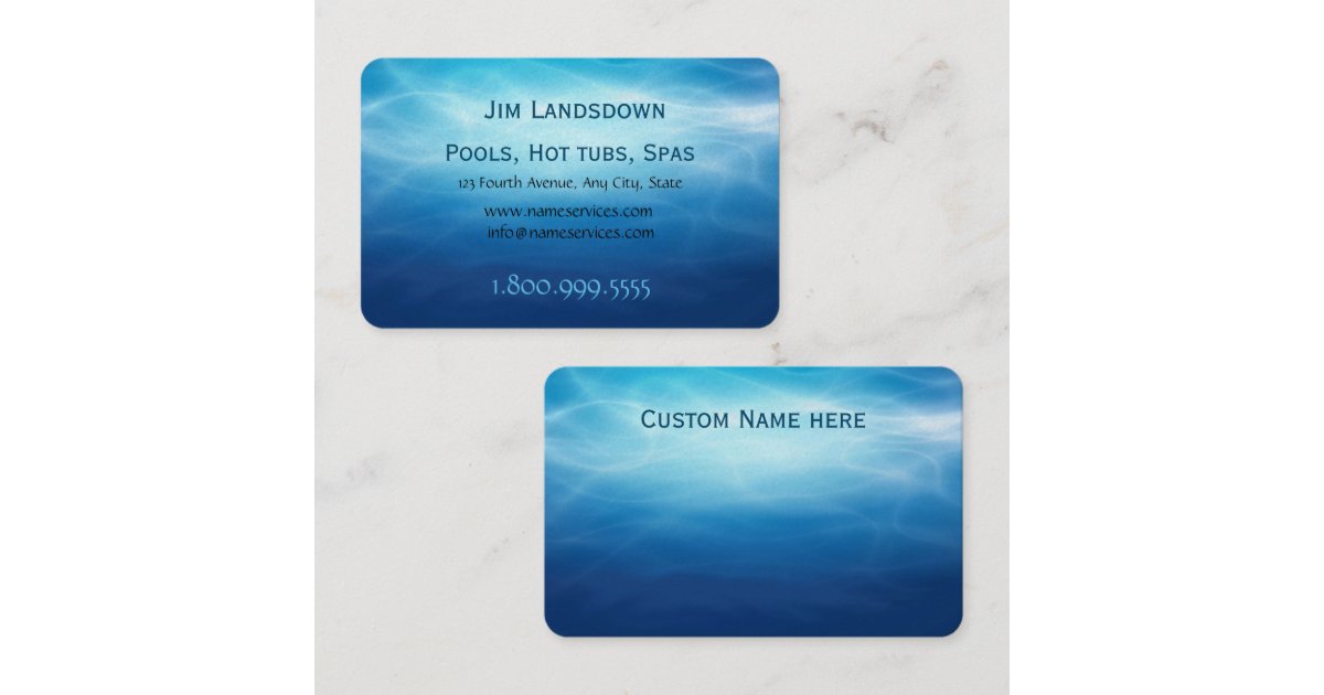 Pools Hot tubs Spas Custom Business Card | Zazzle