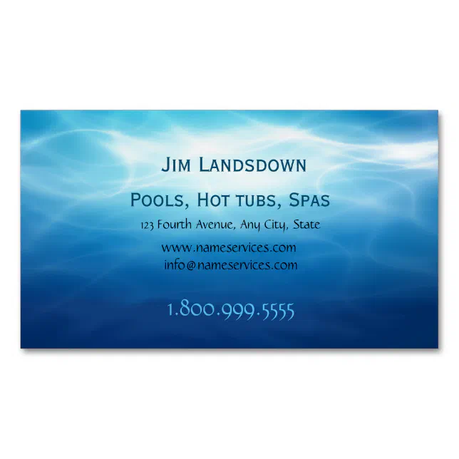 Pools Hot tubs Spas Custom Business Card | Zazzle