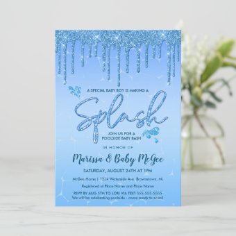 Poolside Pool Party Baby Shower Invitation | Zazzle