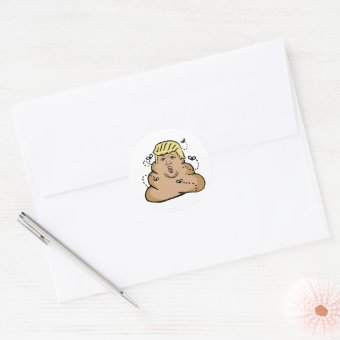 poop donald trump classic round sticker | Zazzle
