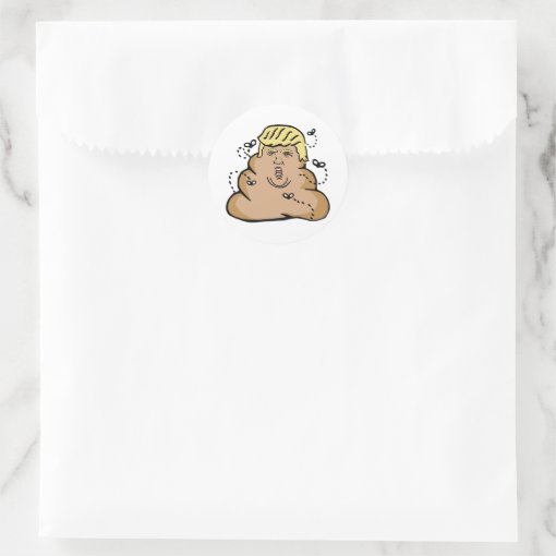 poop donald trump classic round sticker | Zazzle