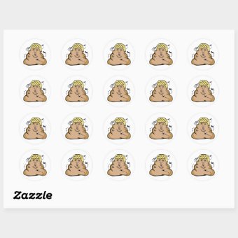 poop donald trump classic round sticker | Zazzle