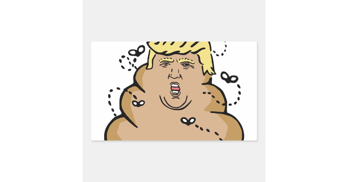poop donald trump rectangular sticker | Zazzle