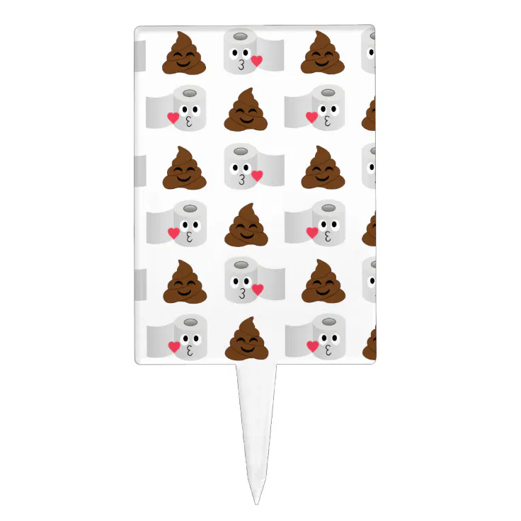 poop emoji and toilet tissue paper cake topper | Zazzle