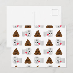 poop emoji and toilet tissue paper postcard | Zazzle