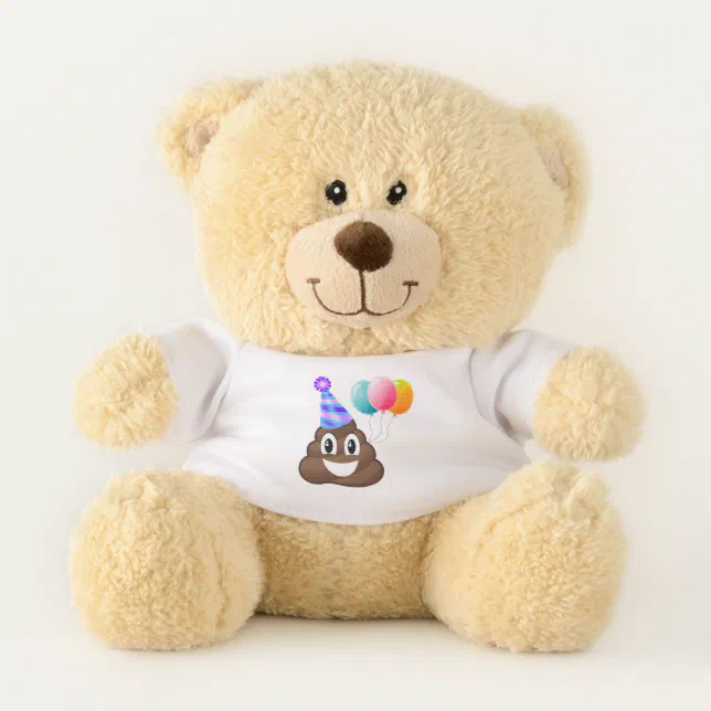 Poop Emoji Birthday Teddy Bear | Zazzle