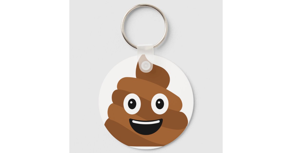 Poop Emoji Button Keychain | Zazzle