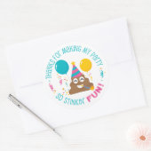 Poop Emoji Funny Birthday Party Thank You Stickers | Zazzle