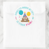 Poop Emoji Funny Birthday Party Thank You Stickers | Zazzle