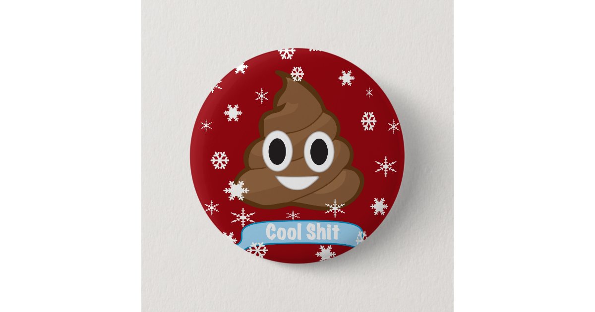 Poop Emoji Funny Christmas Button badge | Zazzle