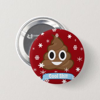 Poop Emoji Funny Christmas Button badge | Zazzle