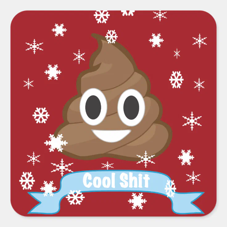 Poop Emoji Funny Christmas sticker | Zazzle