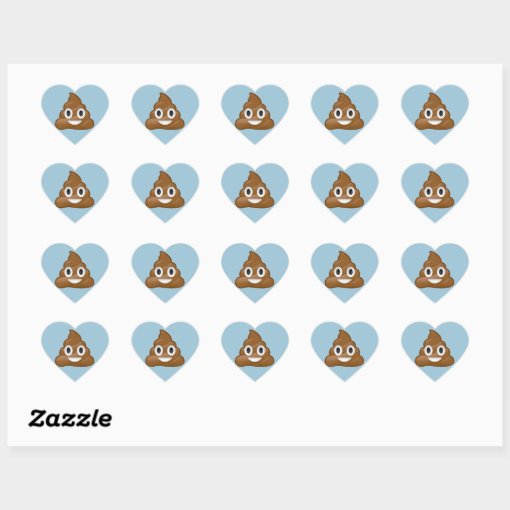 Poop emoji heart sticker | Zazzle
