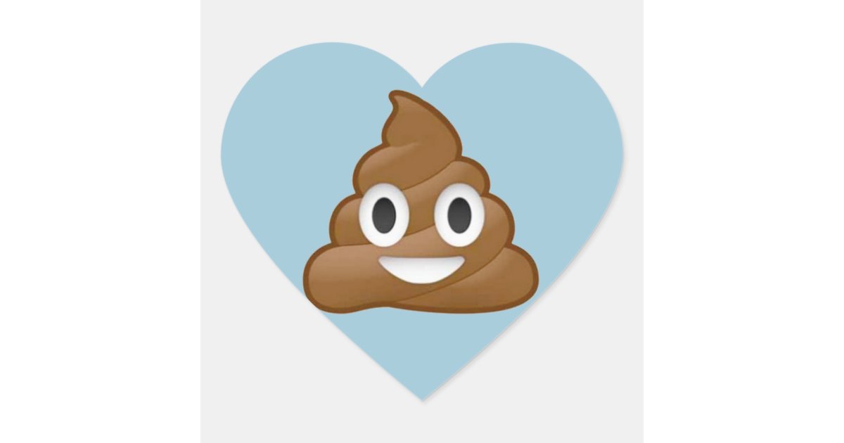 Poop emoji heart sticker | Zazzle