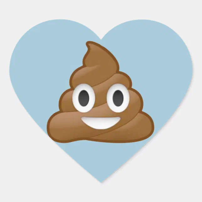 Poop emoji heart sticker | Zazzle