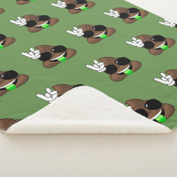 Poop Emoji Rock On Sherpa Blanket | Zazzle