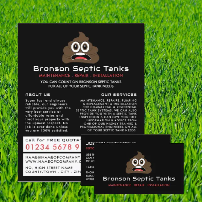 Poop Emoji, Septic Company, Septic Engineer Advert Flyer | Zazzle