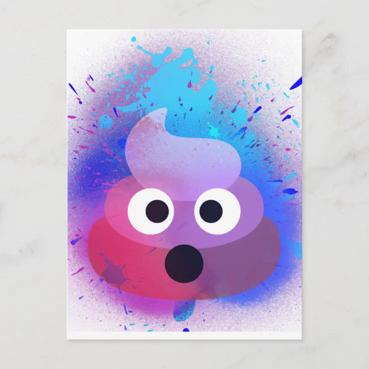 Poop Emoji Spray Paint Art Postcard | Zazzle