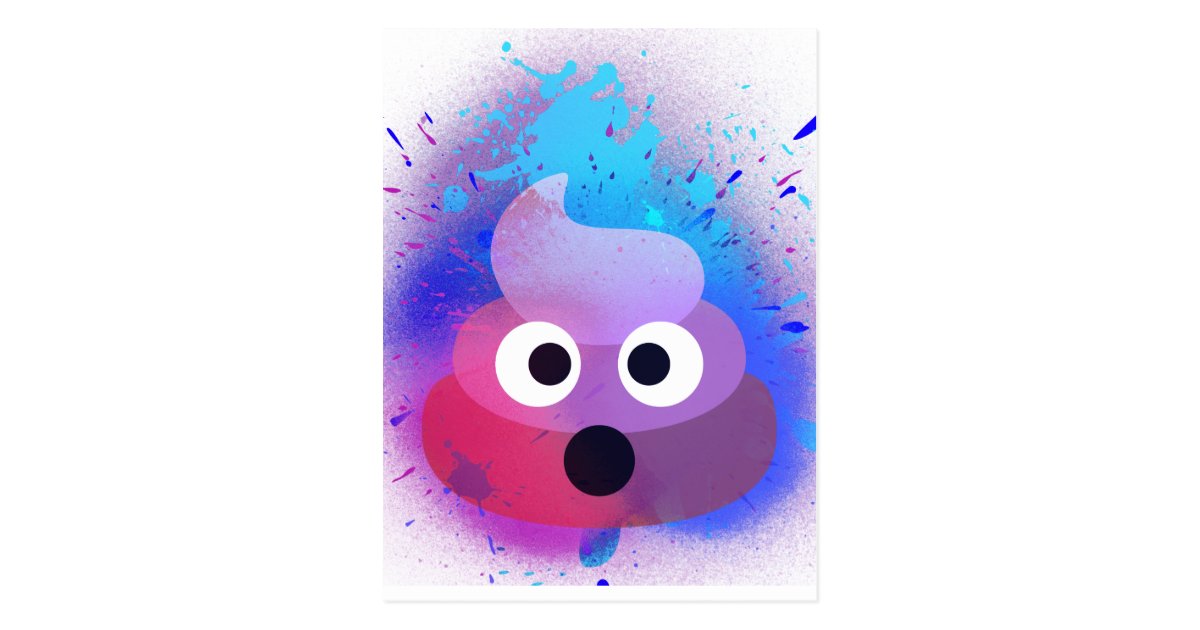 Poop Emoji Spray Paint Art Postcard | Zazzle.com