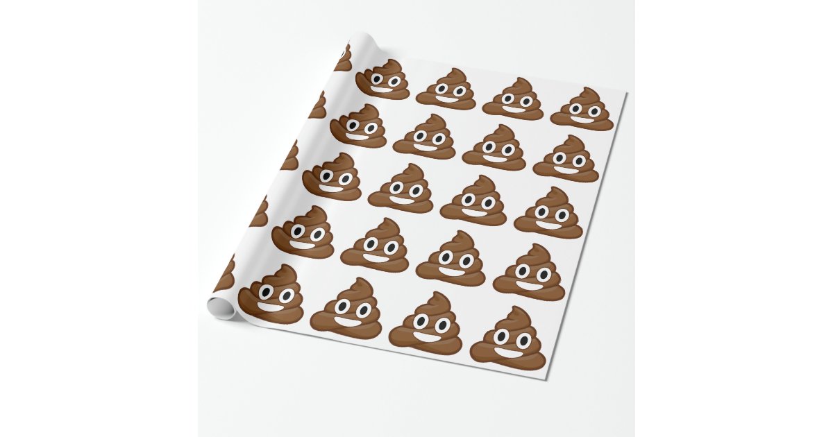 poop emoji wrapping paper | Zazzle