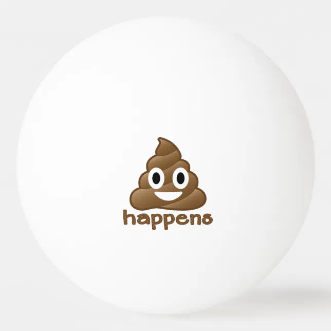 Poop Happens Emoji Ping Pong Ball | Zazzle