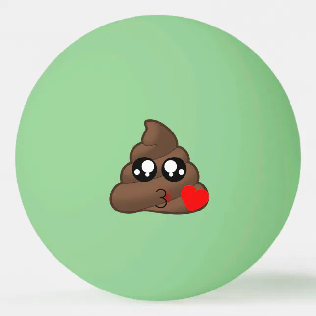 Poop Heart Love Emoji Ping Pong Ball | Zazzle
