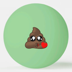 Poop Heart Love Emoji Ping Pong Ball | Zazzle