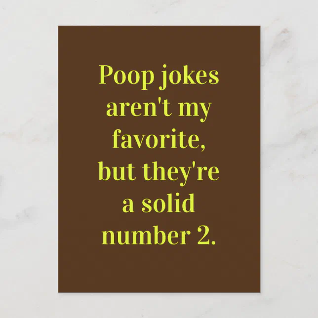 Poop Jokes / Dad Joke / Just for Fun Postcard | Zazzle