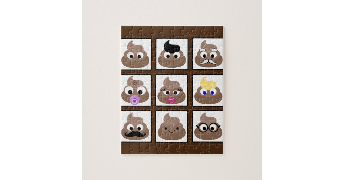 Poop Many Faces Brown Jigsaw Puzzle | Zazzle