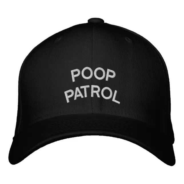 "POOP PATROL" embroidered on cap | Zazzle