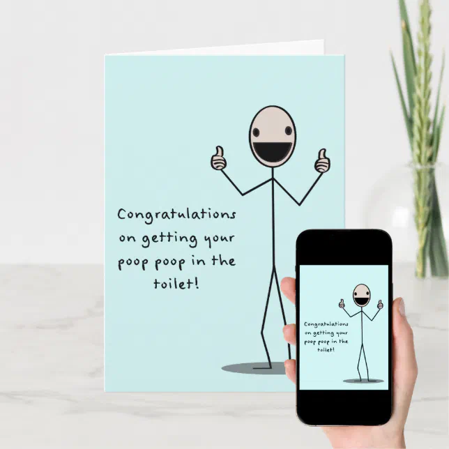 Poop Poop In The Toilet Card | Zazzle