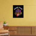 Poop Star Funny Pop Star Pun Dark BG Poster | Zazzle