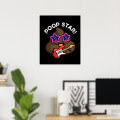 Poop Star Funny Pop Star Pun Dark BG Poster | Zazzle