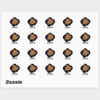 Poopiter Funny Planet Jupiter Pun Classic Round Sticker | Zazzle