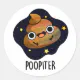 Poopiter Funny Planet Jupiter Pun Classic Round Sticker | Zazzle
