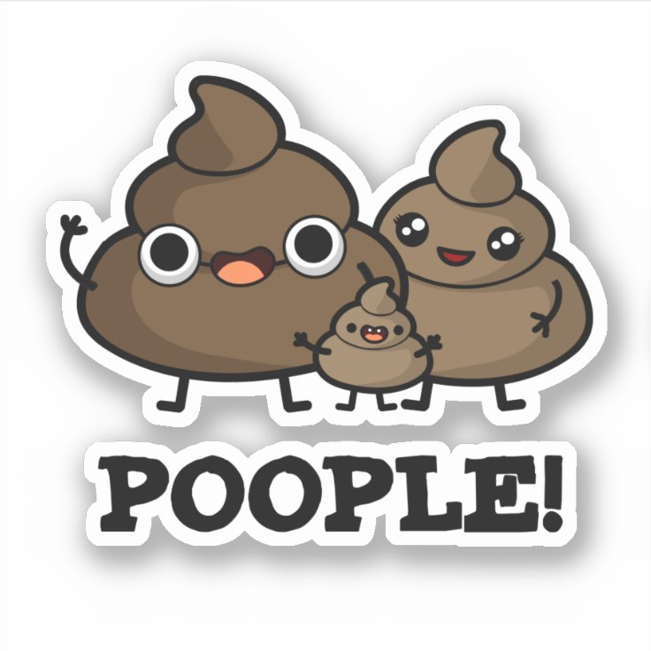 Poople Funny Poop People Pun Sticker | Zazzle