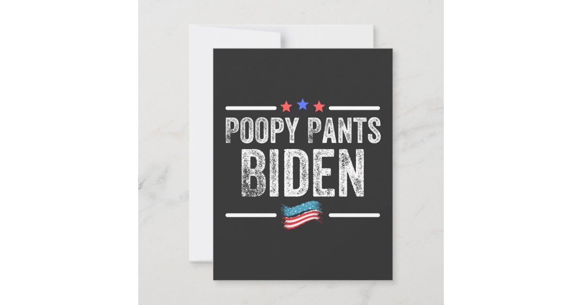 Poopy Pants Biden Thank You Card | Zazzle