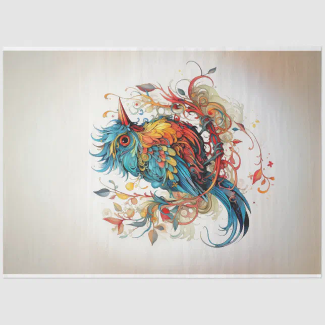 Pop art Birds of Paradise Decoupage Tissue Paper | Zazzle