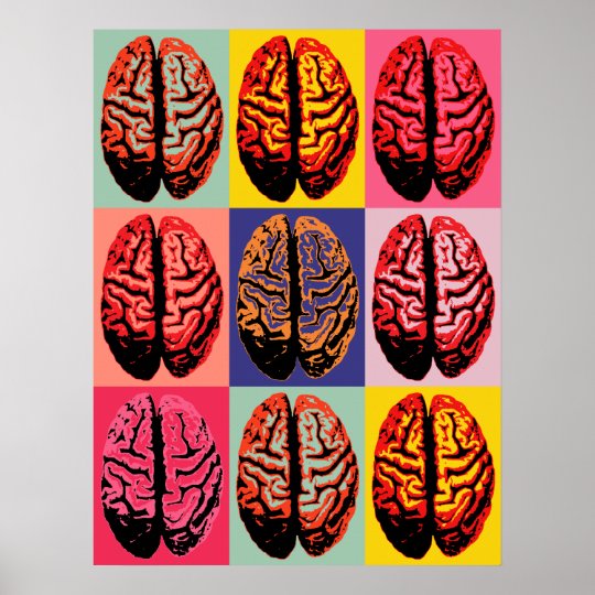 Pop Art Brain Poster | Zazzle.com